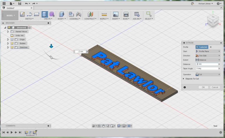 Fusion 360 Nameplate Tutorial – Joseph Henry Project